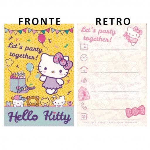 Inviti festa con busta Hello Kitty - Scuoleria.it