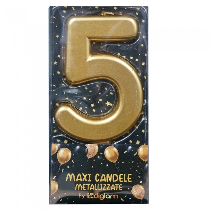 Candeline per torta Oro maxi numero 5 – Scuoleria